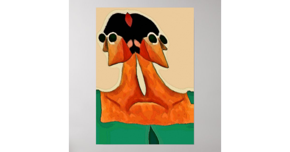 Two Faces of Woman Abstract Poster | Zazzle