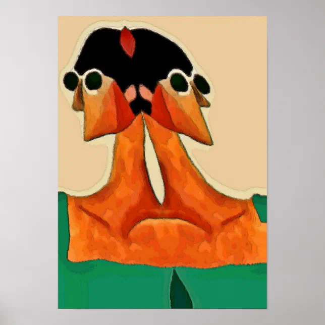 Two Faces of Woman Abstract Poster | Zazzle