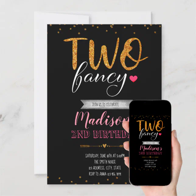 Two fancy birthday party invitation | Zazzle
