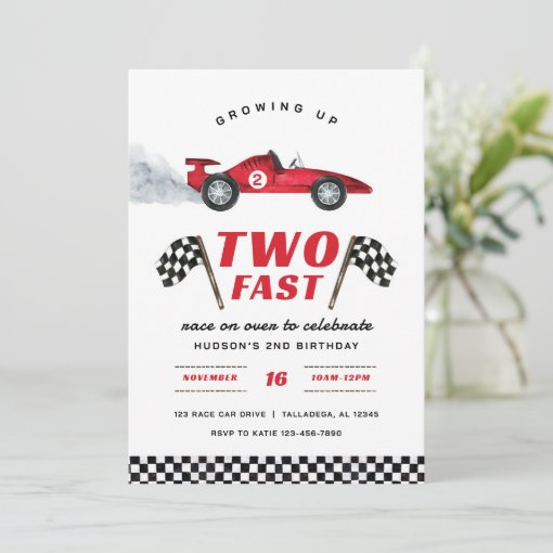 Two Fast 2nd Birthday Invitation | Zazzle