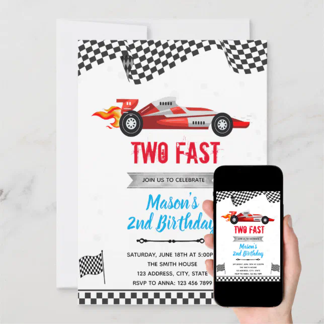 Two fast birthday Invitation | Zazzle
