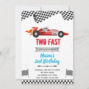 Two fast birthday Invitation | Zazzle