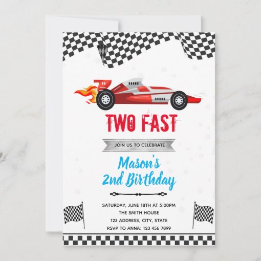 Two fast birthday Invitation | Zazzle
