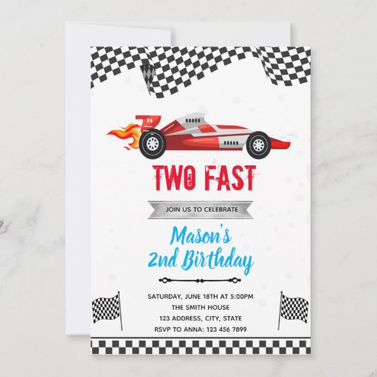 Two fast birthday Invitation | Zazzle.com