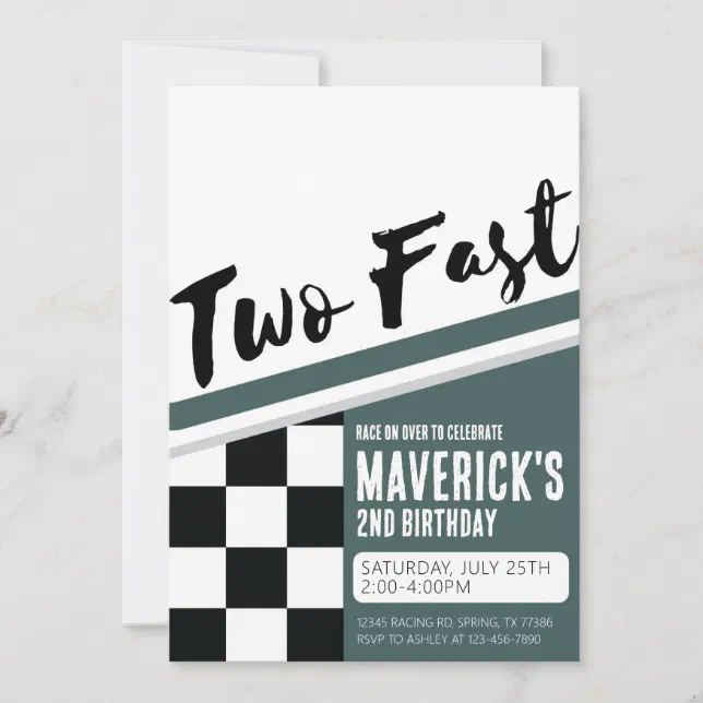 Two Fast Birthday Invitation | Zazzle