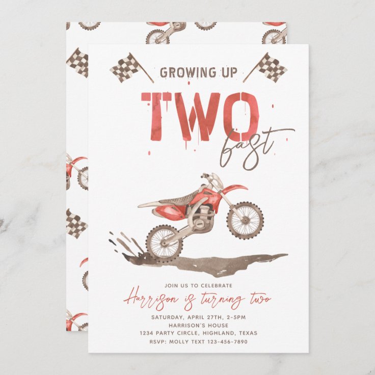 TWO Fast Birthday Invitation | 2nd Birthday | Zazzle