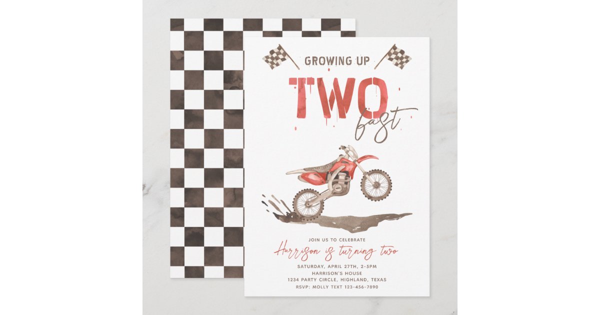 TWO Fast Birthday Invitation | Two Fast Party | Zazzle