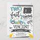 Two Fast Birthday Party Blue Race Car 2nd Birthday Invitation | Zazzle