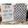 Two fast Birthday Thank you card Racing car | Zazzle