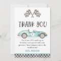 Two fast Birthday Thank you card Racing car | Zazzle