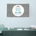 Two Fast Blue Race Car 2nd Birthday Party Banner | Zazzle