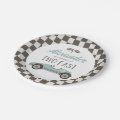 Two Fast blue Race Car Birthday Paper Plates | Zazzle