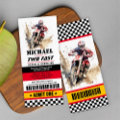 Two Fast Dirt Bike Ticket Pass Second Birthday Invitation | Zazzle