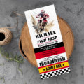 Two Fast Dirt Bike Ticket Pass Second Birthday Invitation | Zazzle