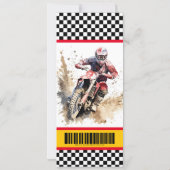 Two Fast Dirt Bike Ticket Pass Second Birthday Invitation | Zazzle