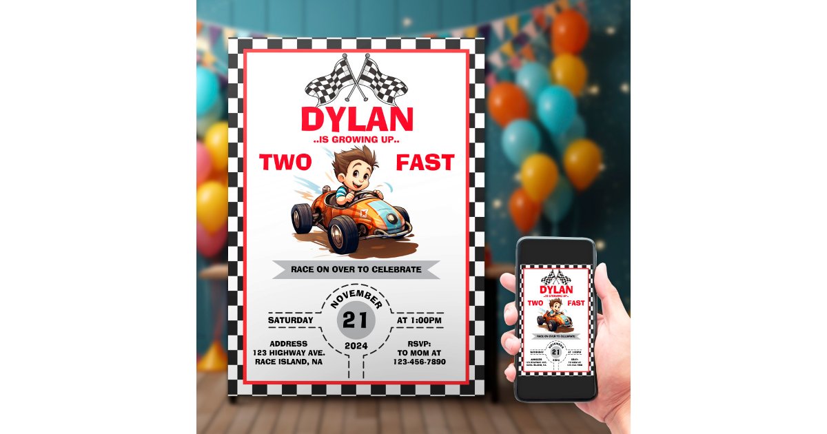 Two Fast Invitation | Zazzle