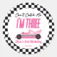 Two Fast Pink Race Car 2nd Birthday Party Classic Round Sticker | Zazzle