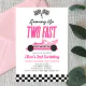 Two Fast Pink Race Car 2nd Birthday Party Invitation | Zazzle