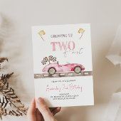 TWO Fast Pink Race Car Birthday Invitation | Zazzle