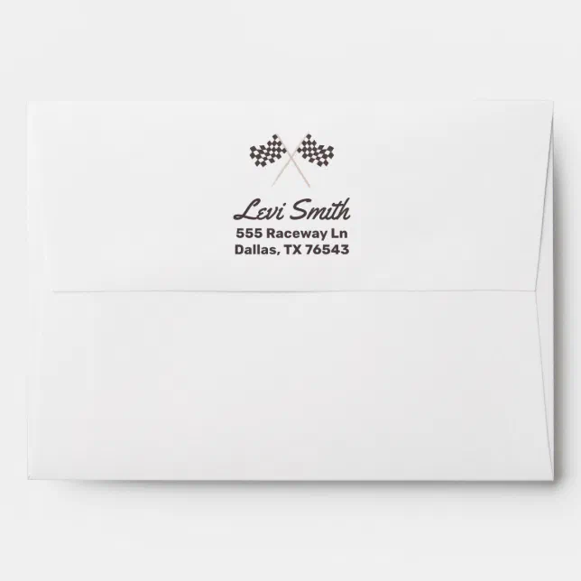 Two Fast Race Car Birthday Party Invitation Envelope | Zazzle