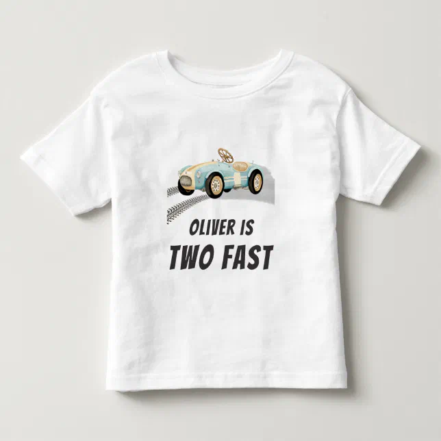 Two Fast Race Car Boy 2nd Birthday Party T-Shirt | Zazzle