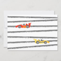 Two Fast Race Car Racing Birthday Thank You cards | Zazzle