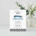 Two Fast Racing Car 2nd Birthday Celebration Postcard | Zazzle