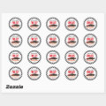 Two Fast Red Flame Race Car 2nd Birthday Party Classic Round Sticker ...