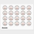 Two Fast red Race Car Birthday Classic Round Sticker | Zazzle