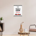Two Fast Red Vintage Race Car Birthday Favor Poster | Zazzle