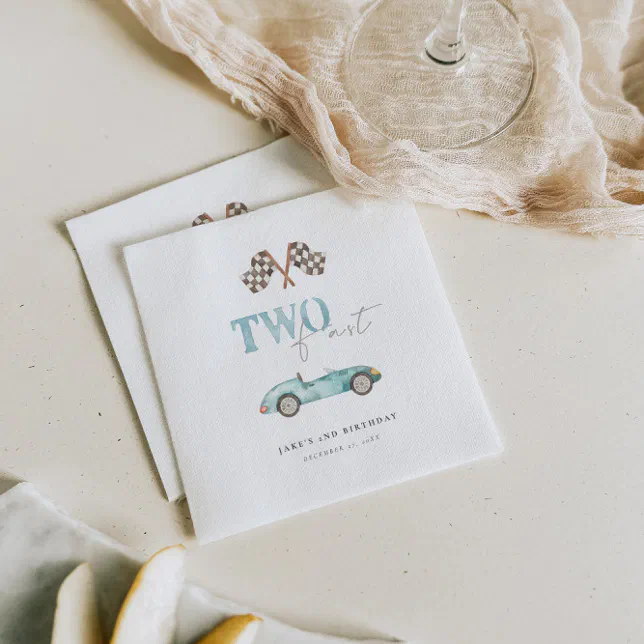 TWO FAST Retro Race Car Napkins | Zazzle