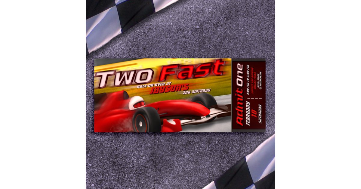Two Fast Ticket Invitation | Zazzle