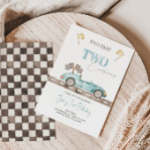 TWO Fast TWO Curious Race Car Birthday Invitation | Zazzle