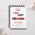 Two Fast Vintage Race Car Boy 2nd Birthday Invitation | Zazzle