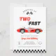 Two Fast Vintage Race Car Boy 2nd Birthday Invitation | Zazzle