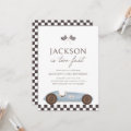 Two Fast Vintage Race Car Boy 2nd Birthday Invitation | Zazzle