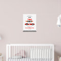 Two Fast Vintage Race Car Boy 2nd Birthday Welcome Poster | Zazzle