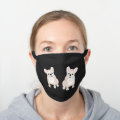 Two Frenchies French Bulldog Puppies Black Cotton Face Mask | Zazzle