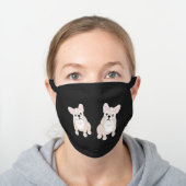Two Frenchies French Bulldog Puppies Black Cotton Face Mask | Zazzle