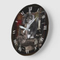 Two furry Maine Coon kittens Large Clock | Zazzle