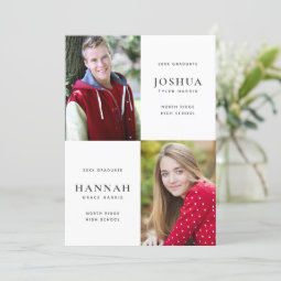 Two Graduates Double Graduation Party Invitation | Zazzle