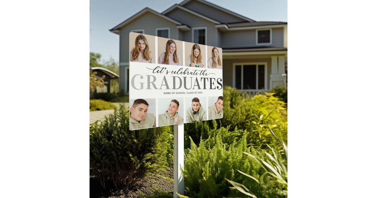 Two Graduates Photo Graduation Sign | Zazzle
