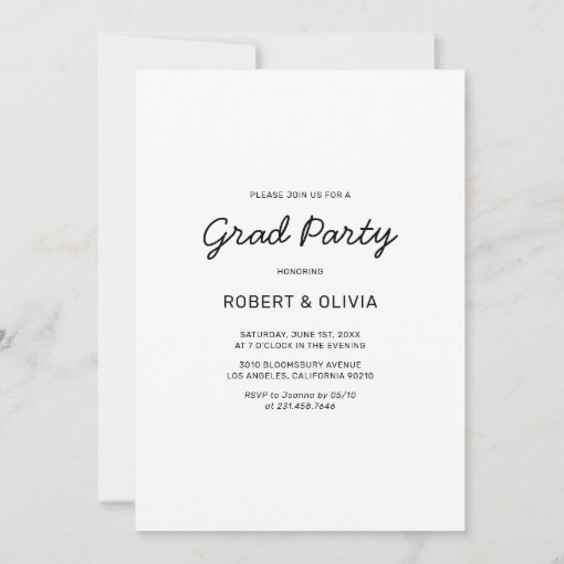 Two Graduates Photo Joint Graduation Invitation | Zazzle