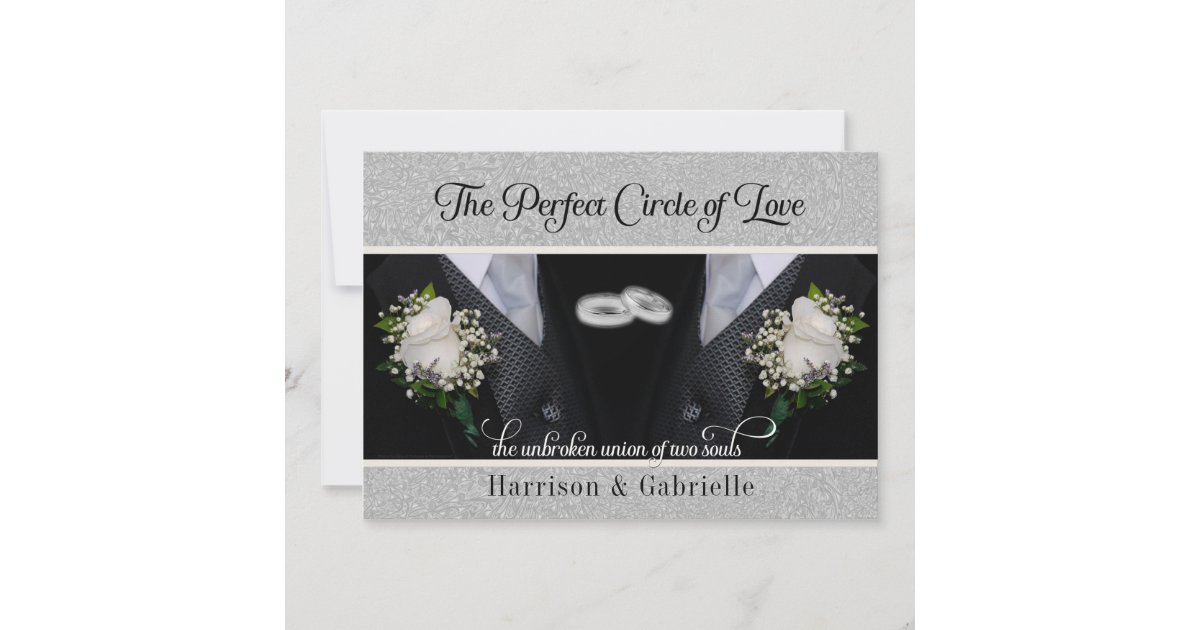 Two Grooms Tuxes Commitment Ceremony Invitation | Zazzle