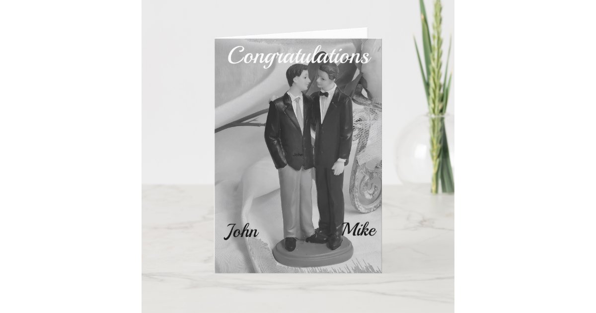 TWO GROOMS WEDDING CONGRATS CARD | Zazzle