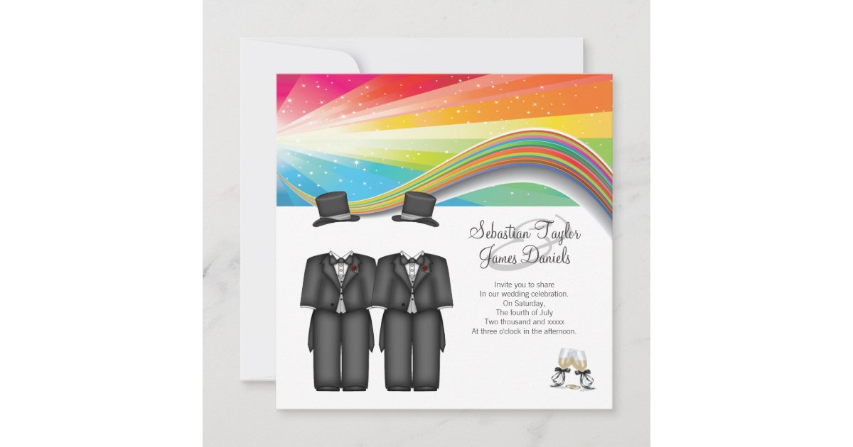 Two Grooms Wedding Invitation | Zazzle