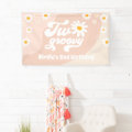 Two Groovy 2nd Birthday Party Retro Daisy Welcome Banner | Zazzle