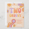Two Groovy Birthday Invitation | Groovy Party | Zazzle