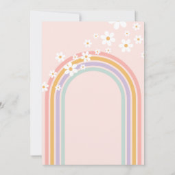 Two Groovy Pastel rainbow 2ND birthday Invitation | Zazzle