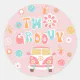 Two Groovy Retro Boho Favor Stickers Labels | Zazzle
